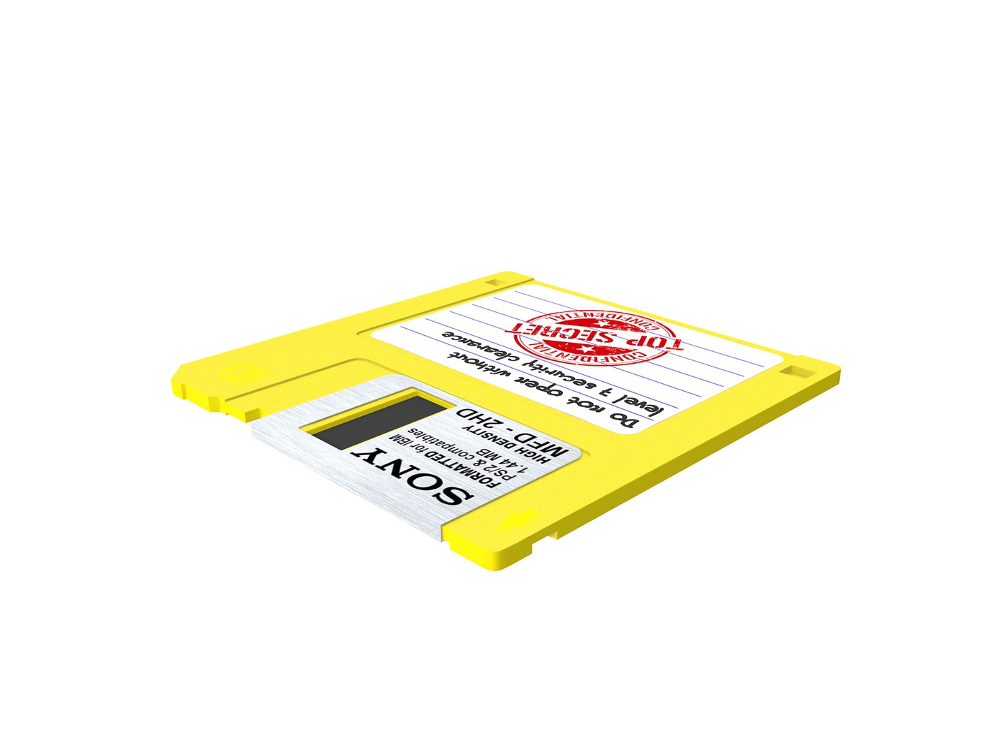Floppy Disk 3 5 Inch Yellow Model - TurboSquid 1799090