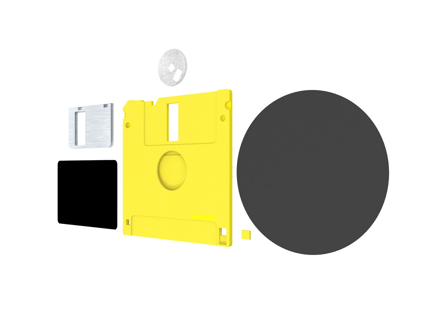 Floppy Disk 3 5 Inch Yellow Model - TurboSquid 1799090