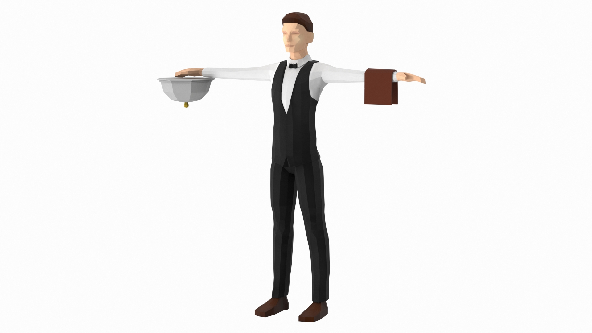 3D Waiter Low Poly Rigged For Cinema 4D Model - TurboSquid 2192798