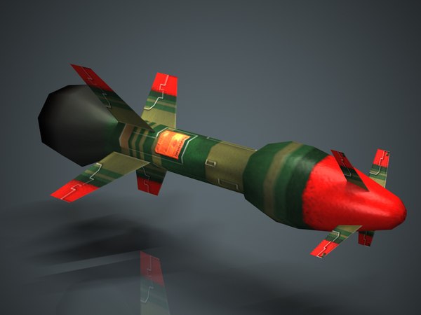 3d low-polygon missile model