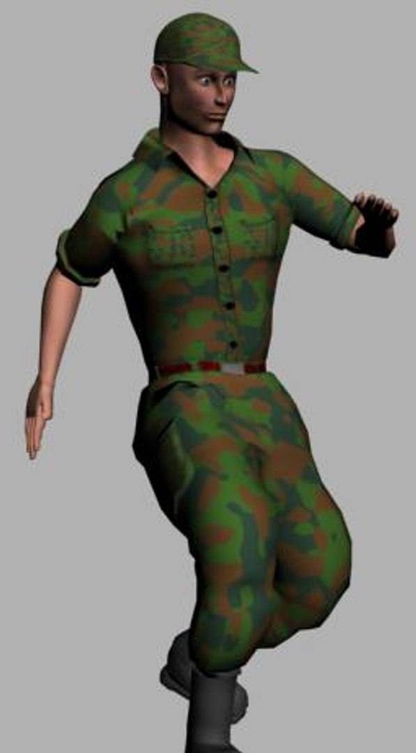human soldier army 3d model