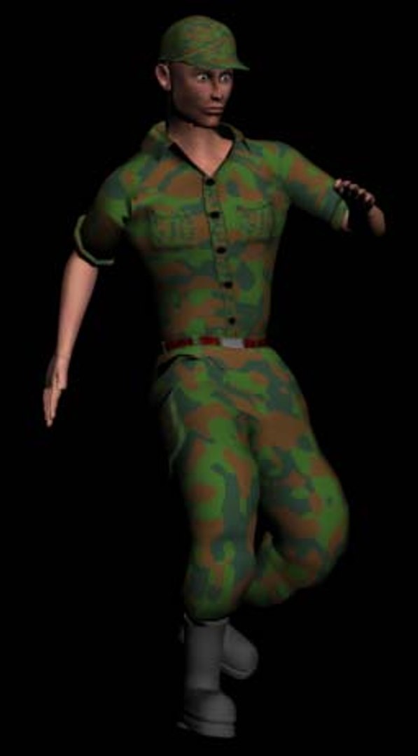 human soldier army 3d model