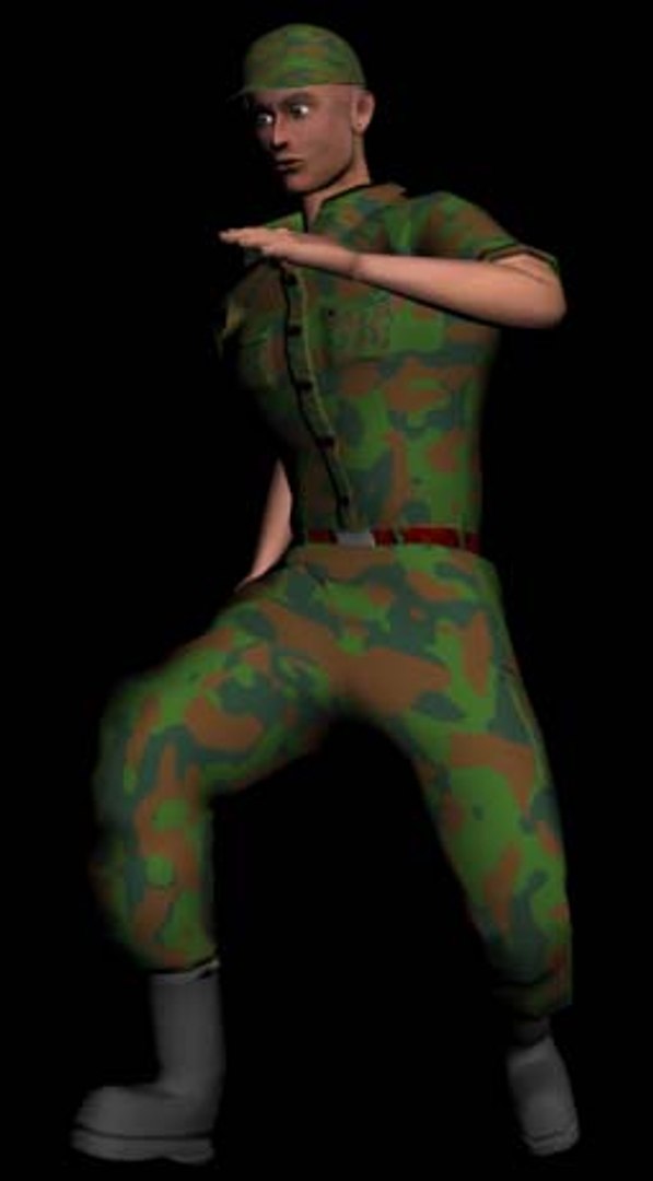 human soldier army 3d model