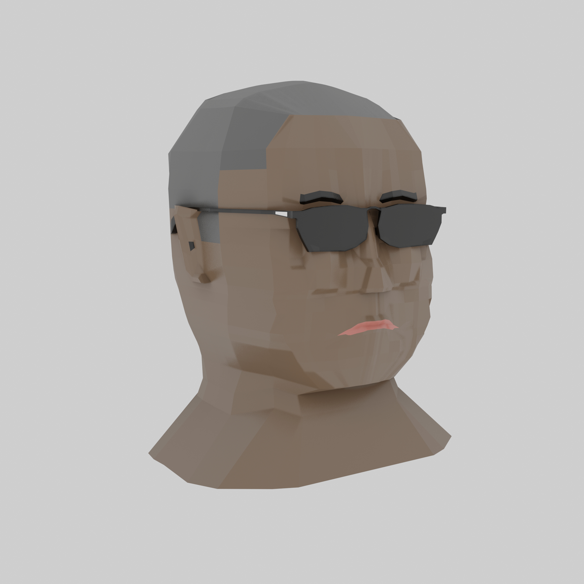 Low Poly Male Head 3D - TurboSquid 1719822