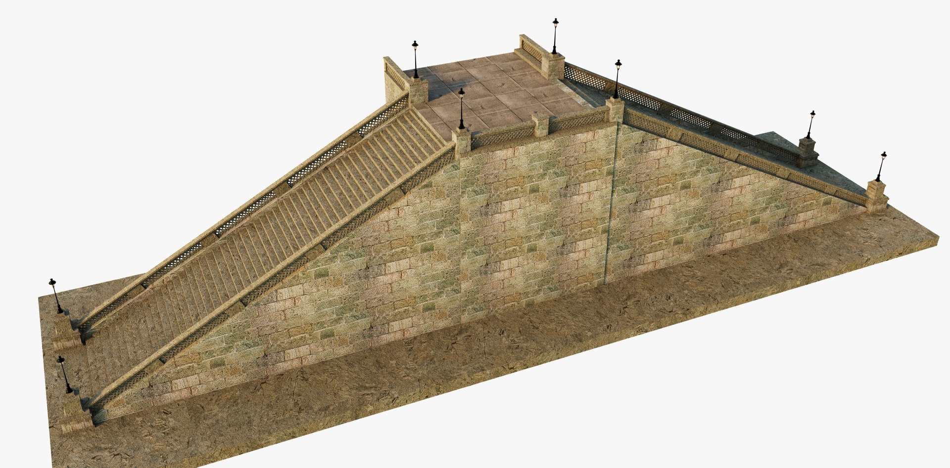 Ancient Double Stairs 3D Model - TurboSquid 2281609