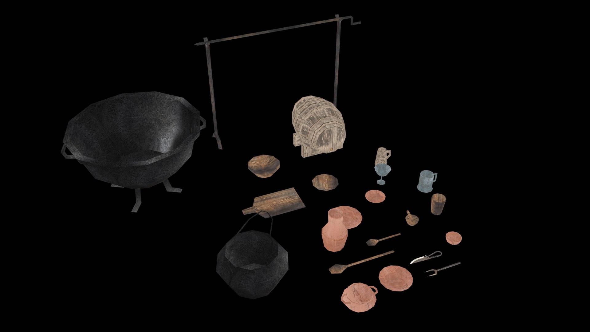 Medieval Kitchen Game Ready Pack 3D Model - TurboSquid 2137601