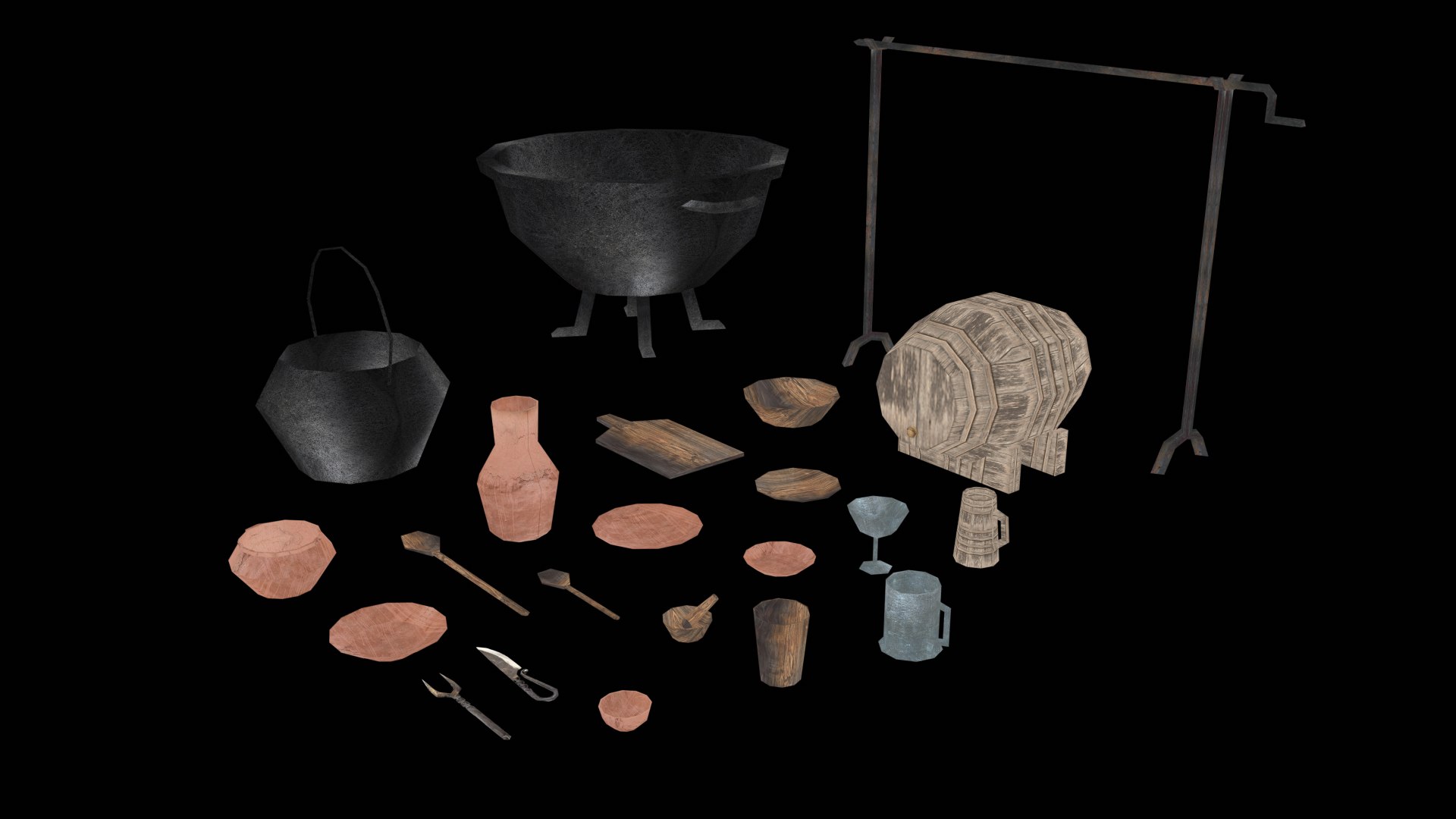 Medieval Kitchen Game Ready Pack 3D Model - TurboSquid 2137601