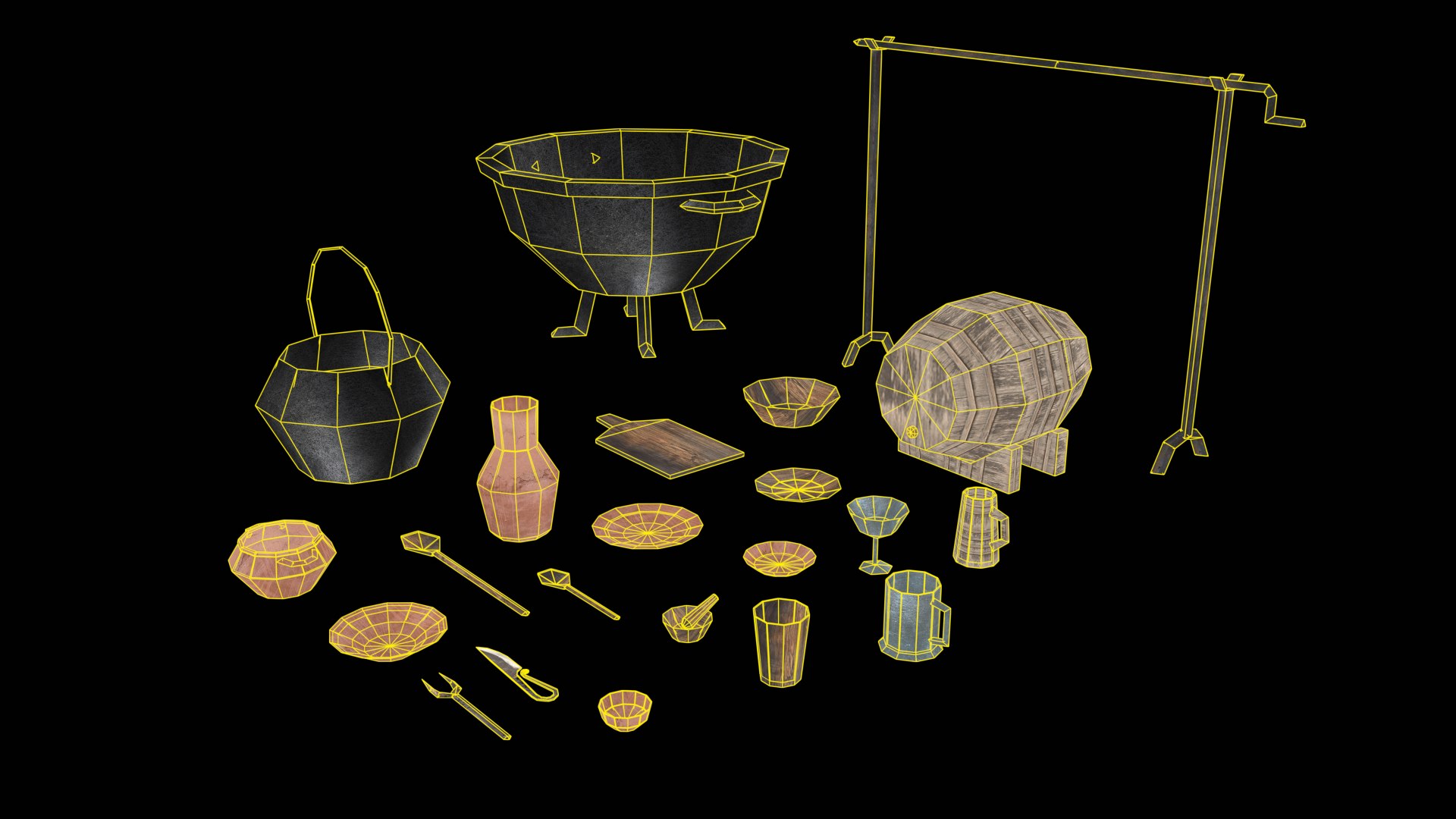 Medieval Kitchen Game Ready Pack 3D Model - TurboSquid 2137601