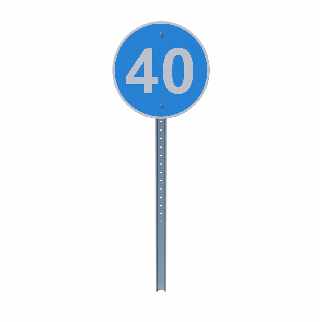 Minimum Speed 40 Road Sign Model - TurboSquid 2106269