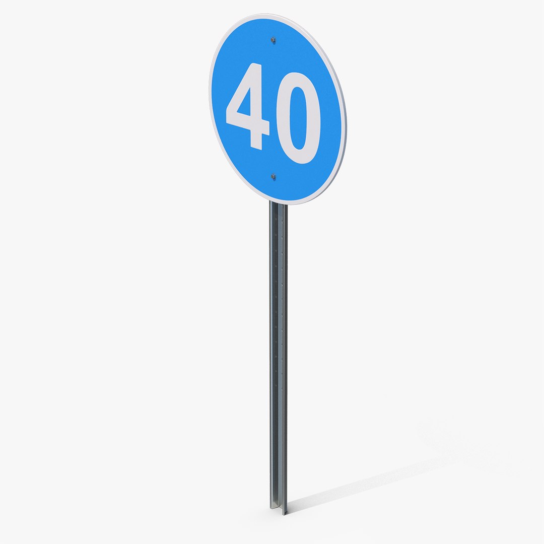 Minimum Speed 40 Road Sign model - TurboSquid 2106269