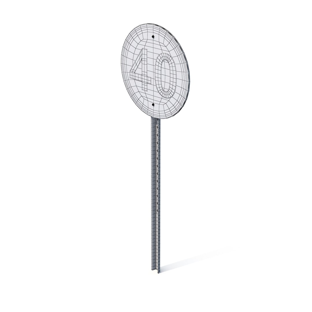 Minimum Speed 40 Road Sign Model - TurboSquid 2106269