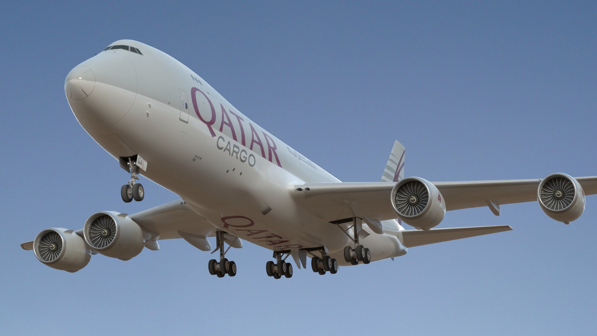 Qatar Cargo B748F SC 3D Model - TurboSquid 2271785