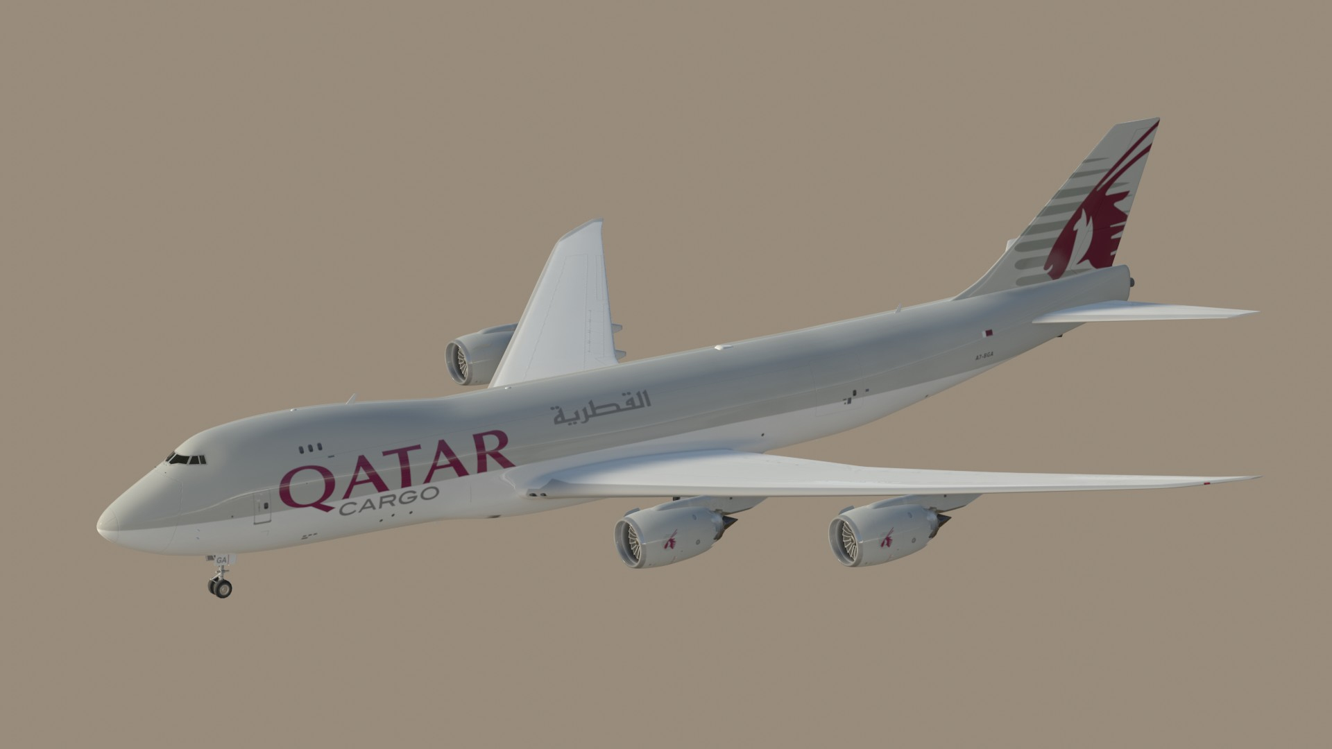 Qatar Cargo B748F SC 3D Model - TurboSquid 2271785