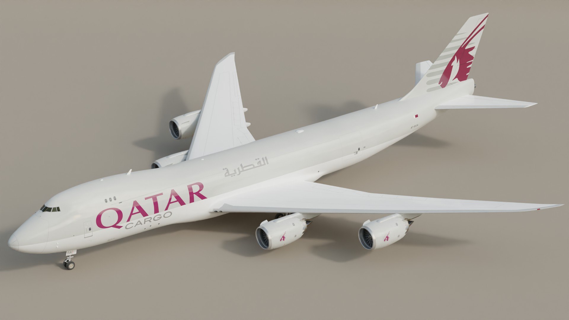 Qatar Cargo B748F SC 3D Model - TurboSquid 2271785