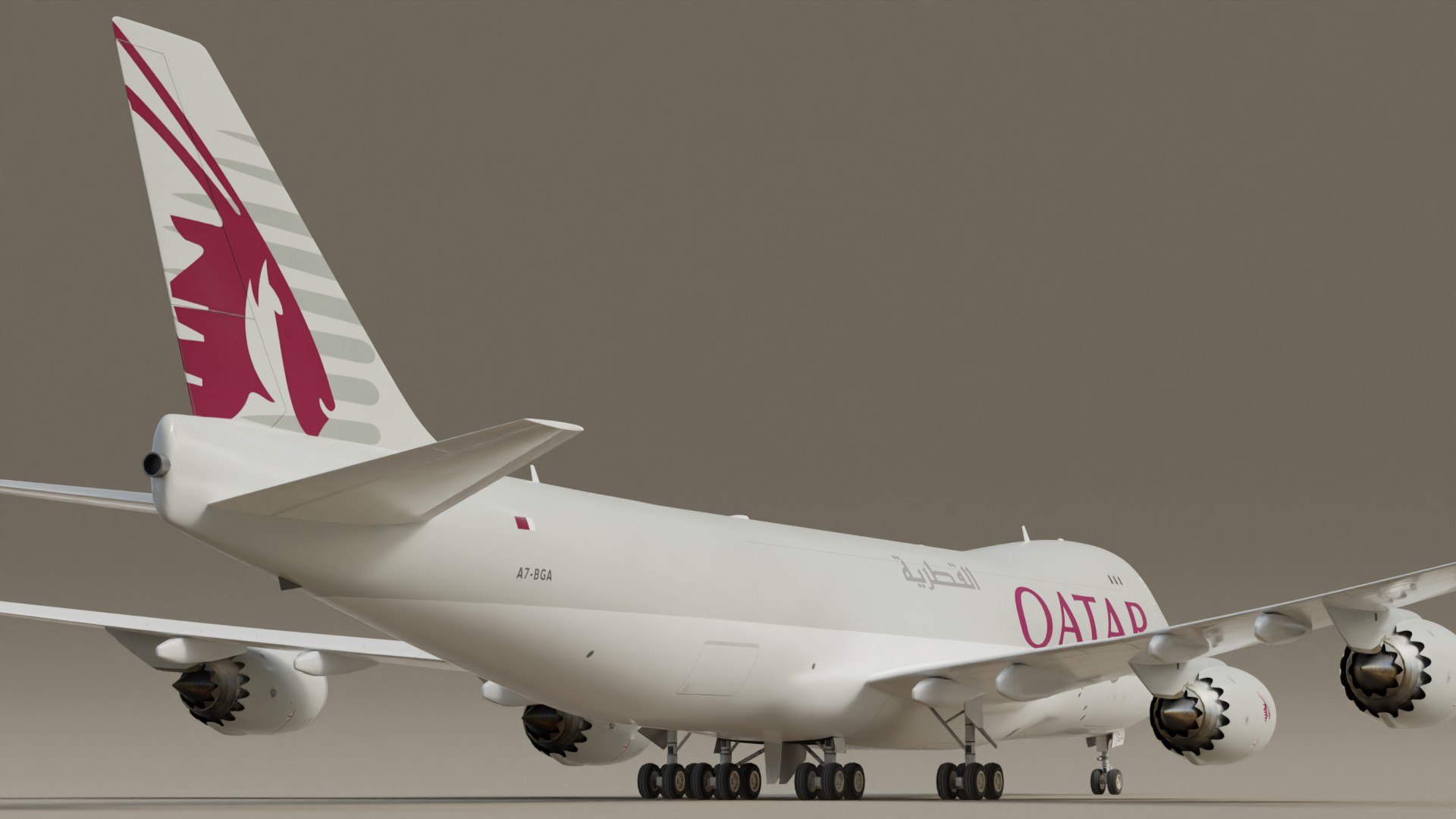 Qatar Cargo B748F SC 3D Model - TurboSquid 2271785