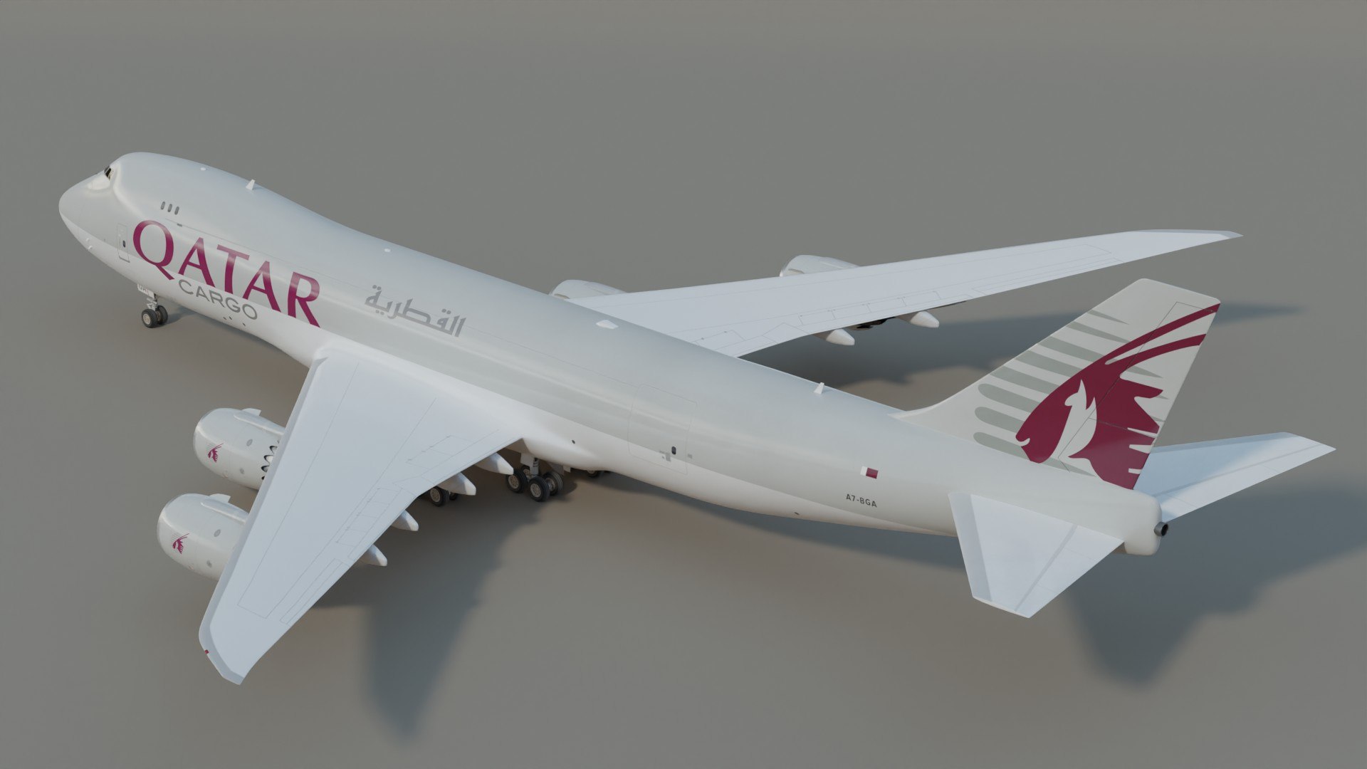 Qatar Cargo B748F SC 3D Model - TurboSquid 2271785