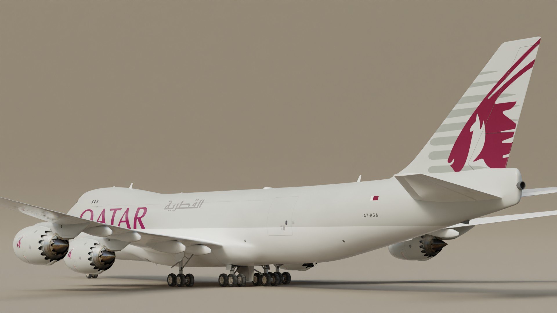 Qatar Cargo B748F SC 3D Model - TurboSquid 2271785