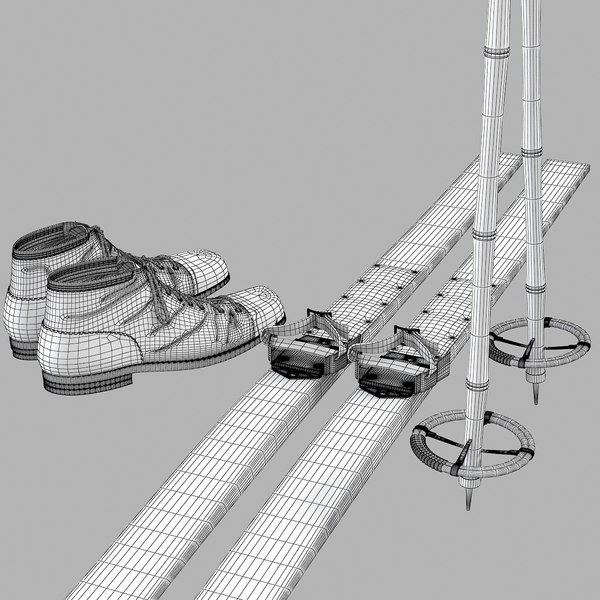 max vintage ski equipment set