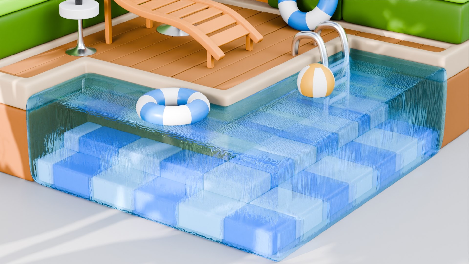 3D Poolside Relaxation Scene 3D Model - TurboSquid 2414263