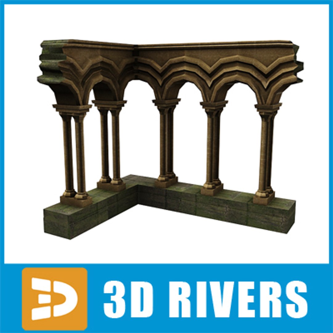 Corner Arch Ruined Building 3d Model
