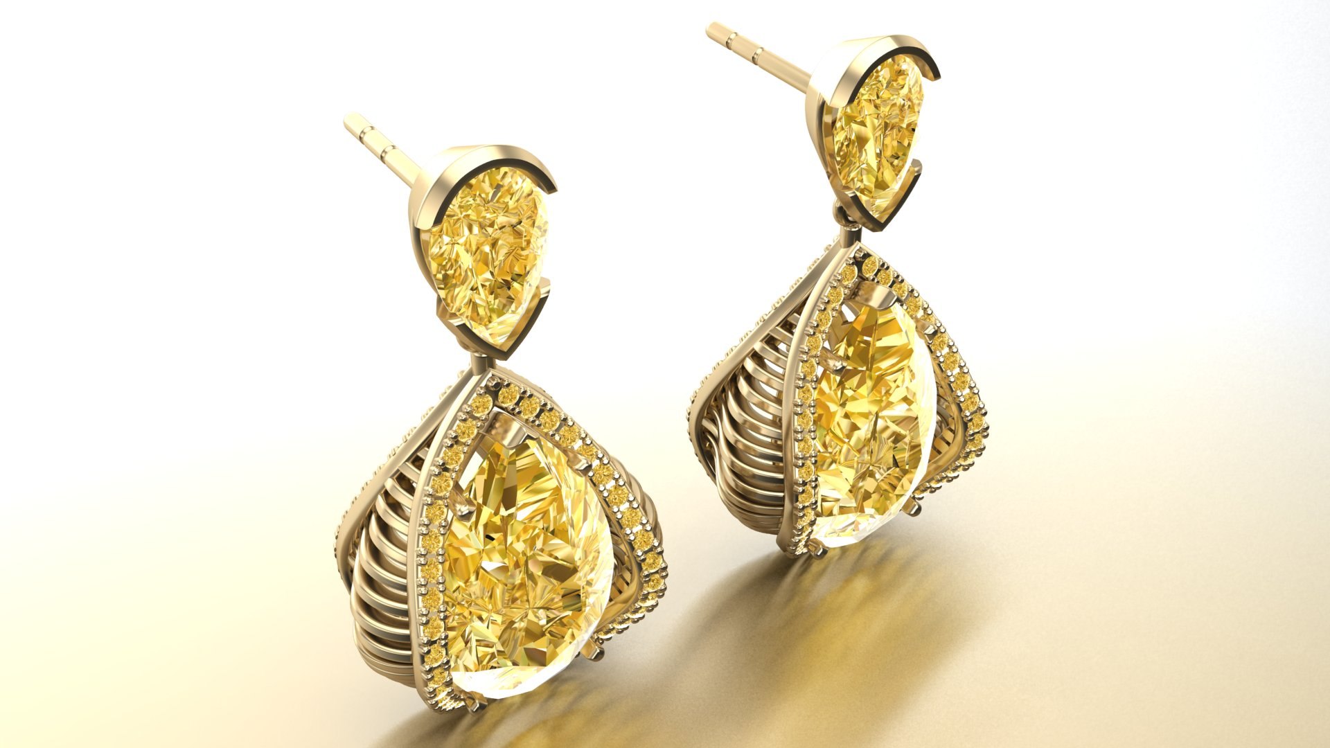Pear Shaped Earrings 3D Model - TurboSquid 2226391