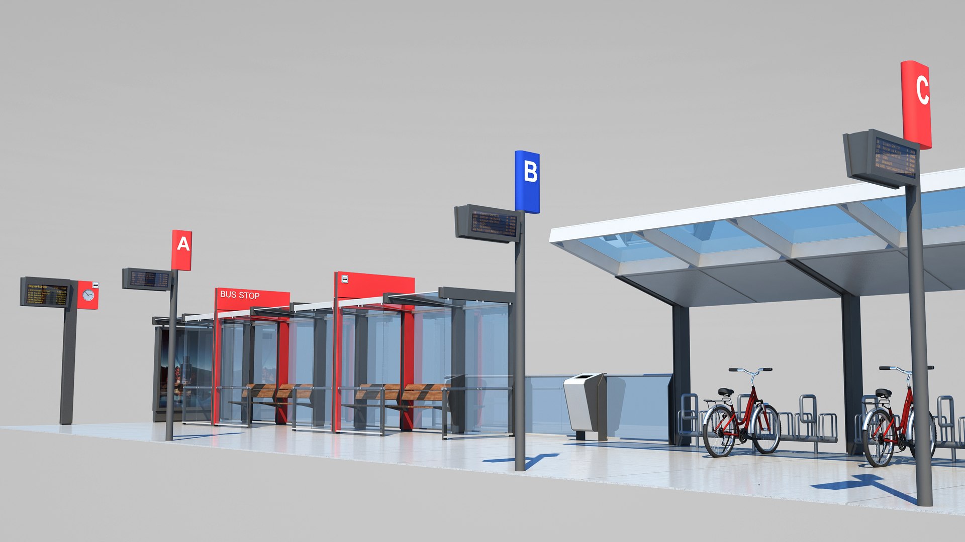 3D Bus Stop Shelters Model - TurboSquid 2020697