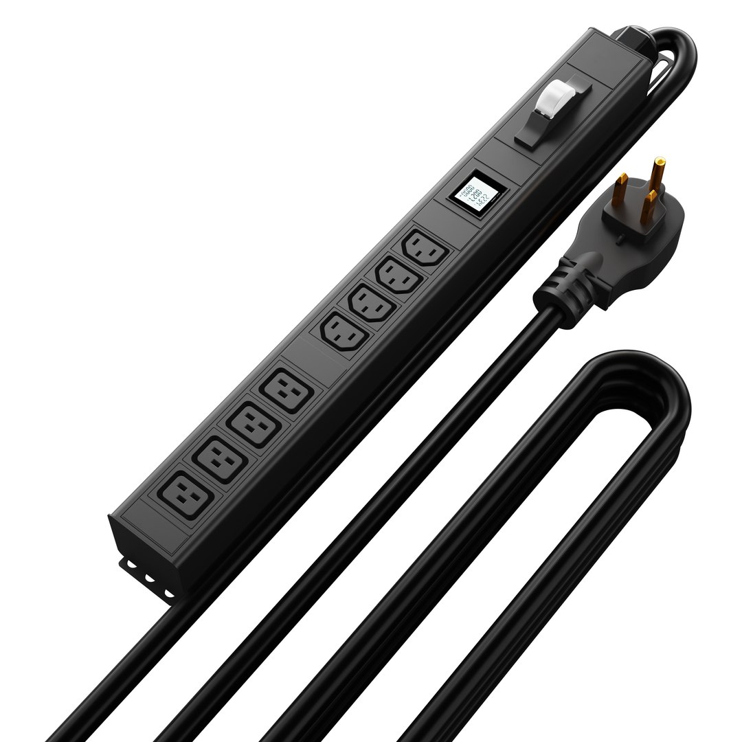 3D Power Strip US Plug 8 US Sockets Power Plug- 3D Model - Ready To ...