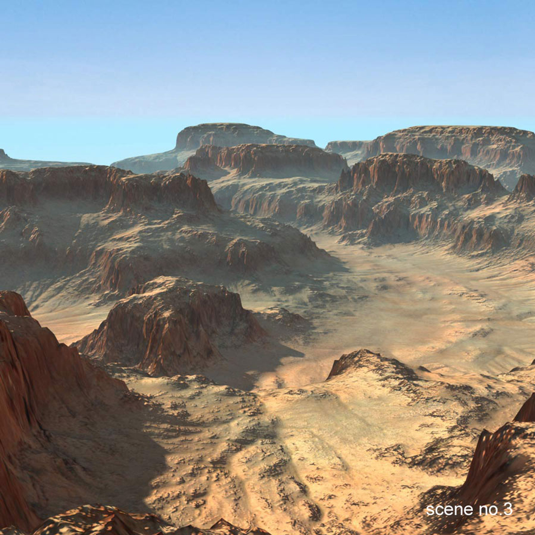 3d model landscape desert mountains terrains