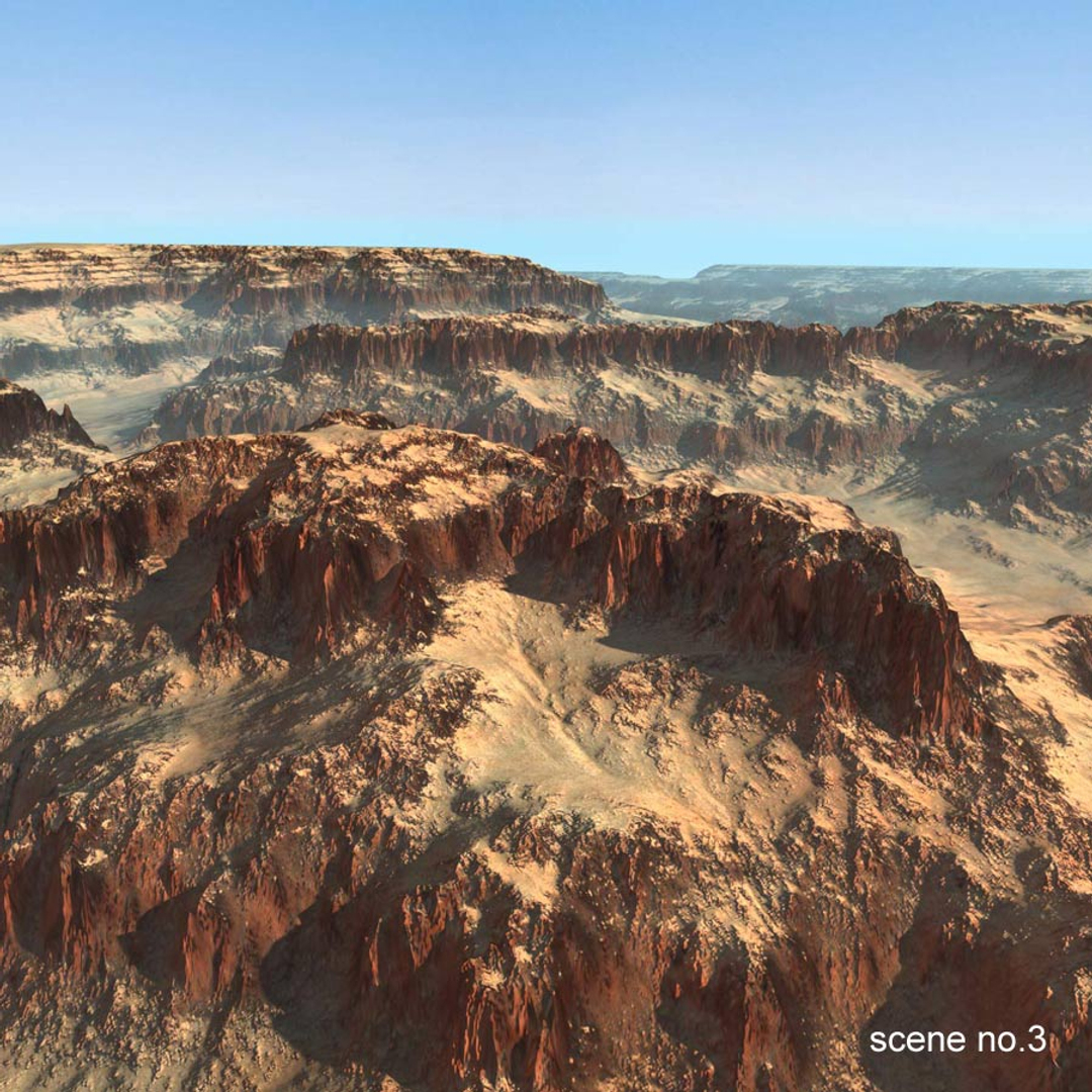 3d model landscape desert mountains terrains