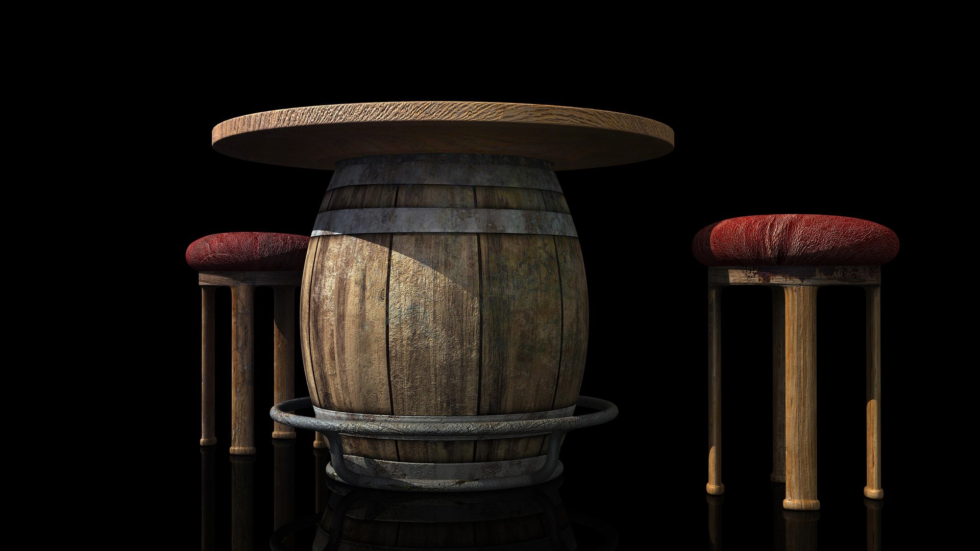 3D Model Barrel Table - TurboSquid 2160992