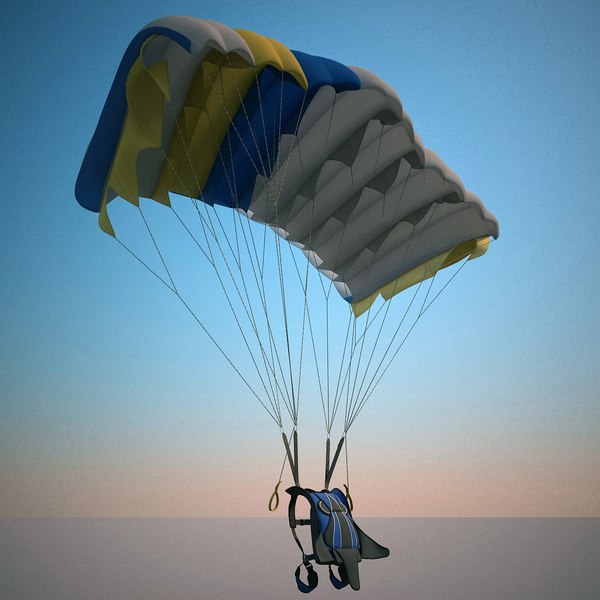 parachutes paragliding modelled 3d max