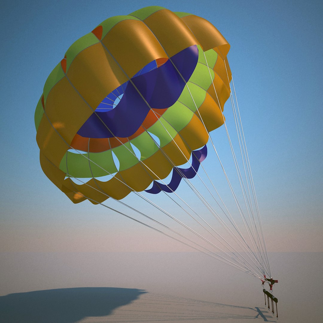 Parachutes Paragliding Modelled 3d Max