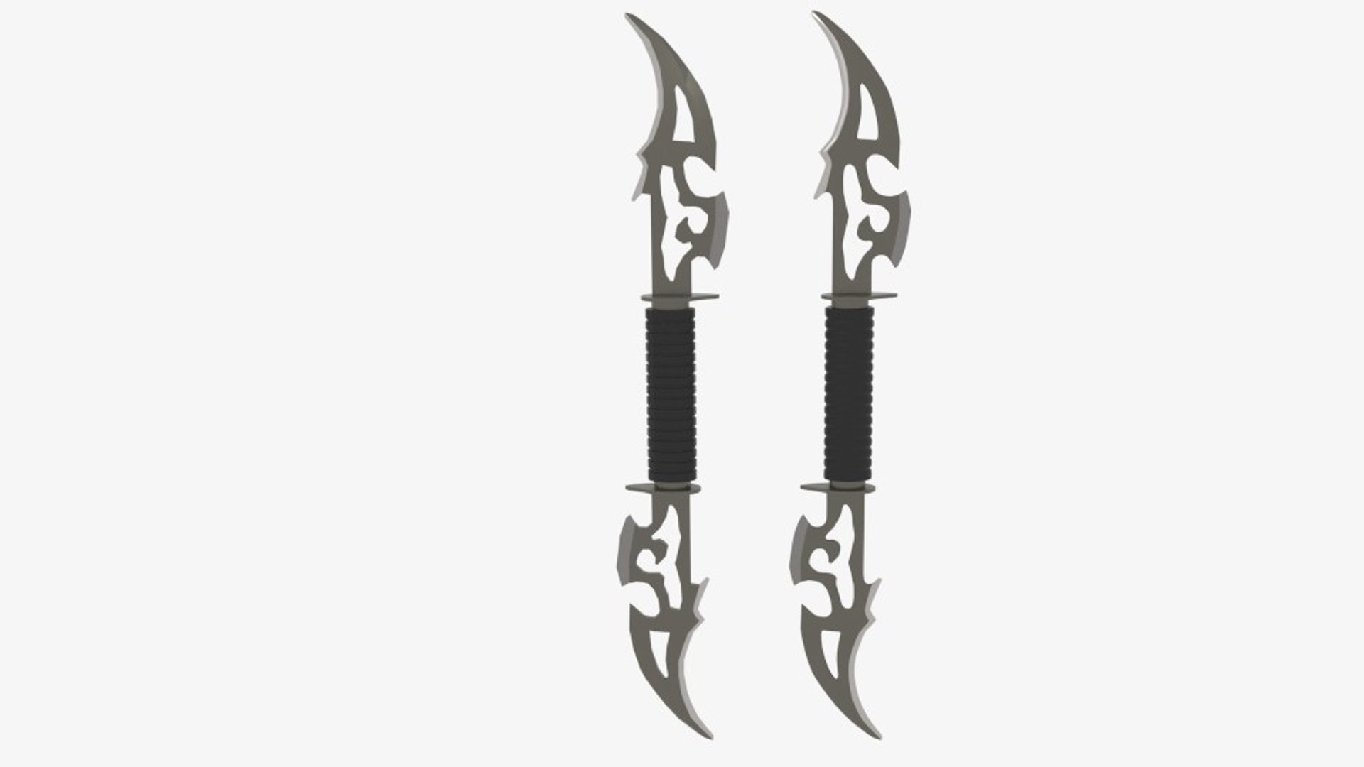 3d model ninja dual weapon blade