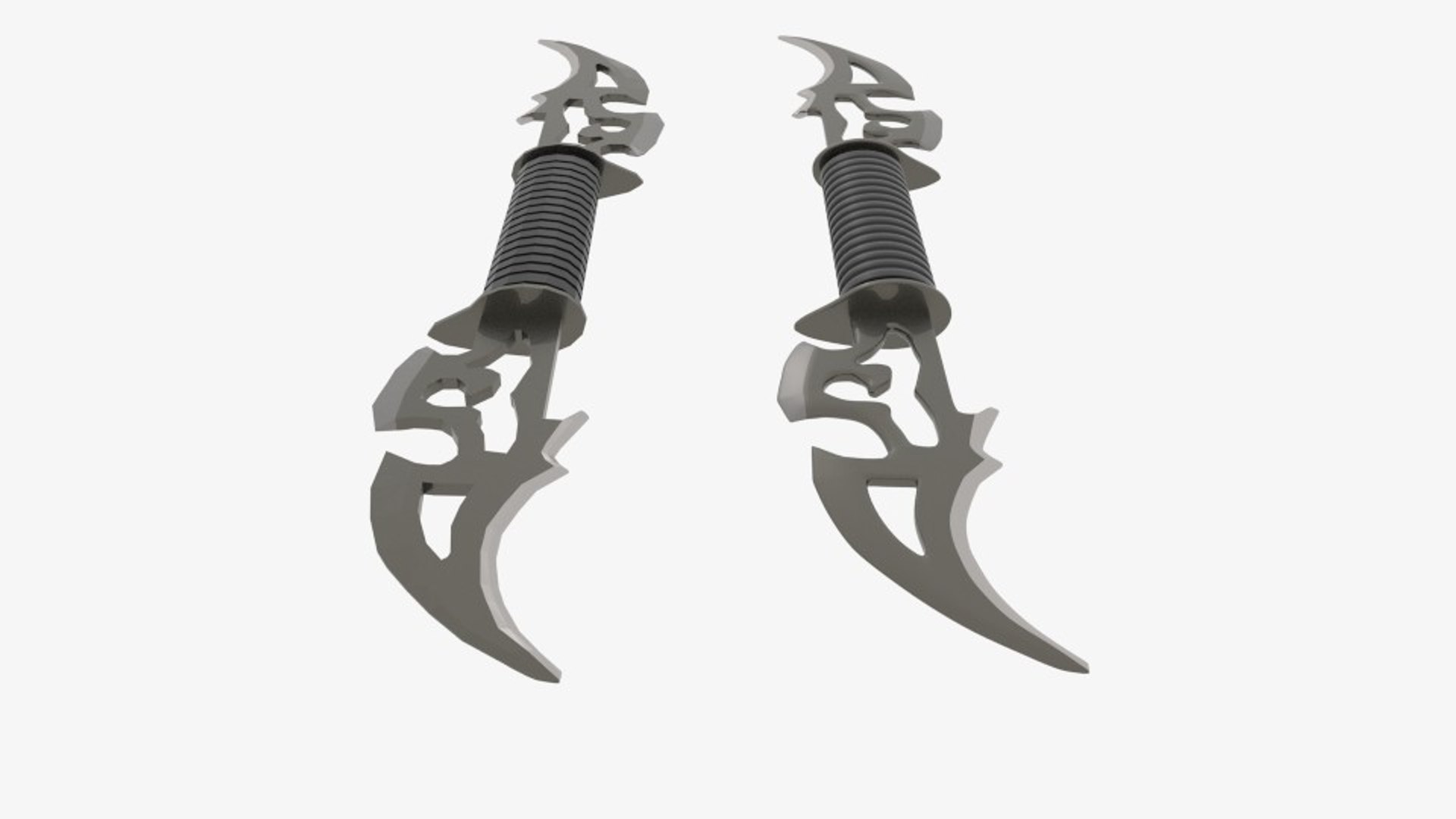 3d model ninja dual weapon blade