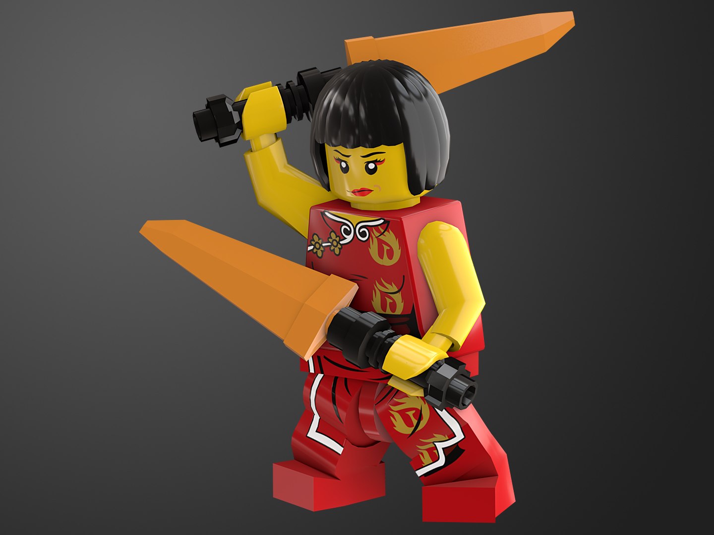 3D Rigged Ready Ninjagirl Lego Character Model - TurboSquid 1446223