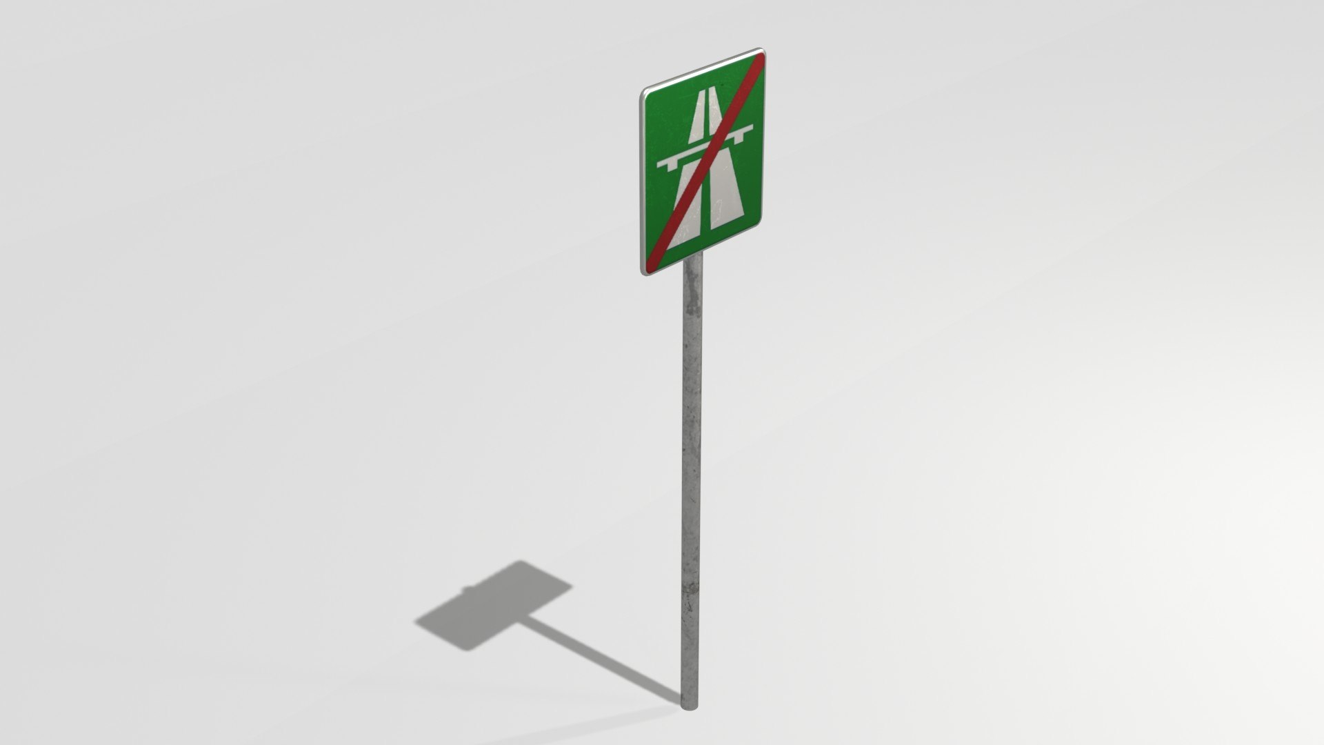 Traffic Sign End Of Highway 2 3D - TurboSquid 2144309