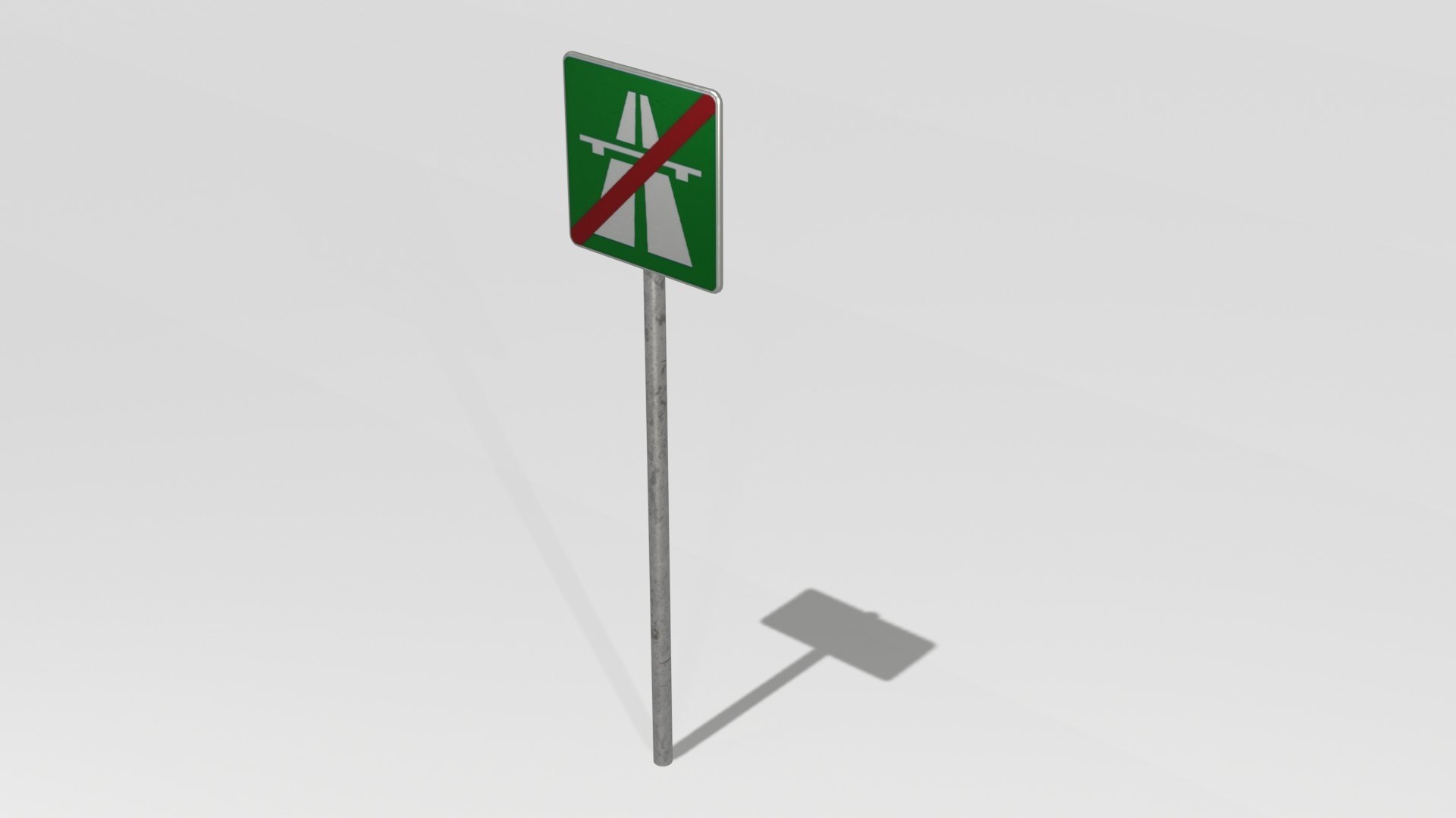 Traffic Sign End Of Highway 2 3D - TurboSquid 2144309