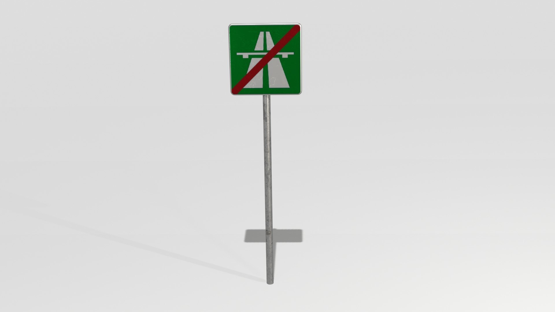 Traffic Sign End Of Highway 2 3D - TurboSquid 2144309