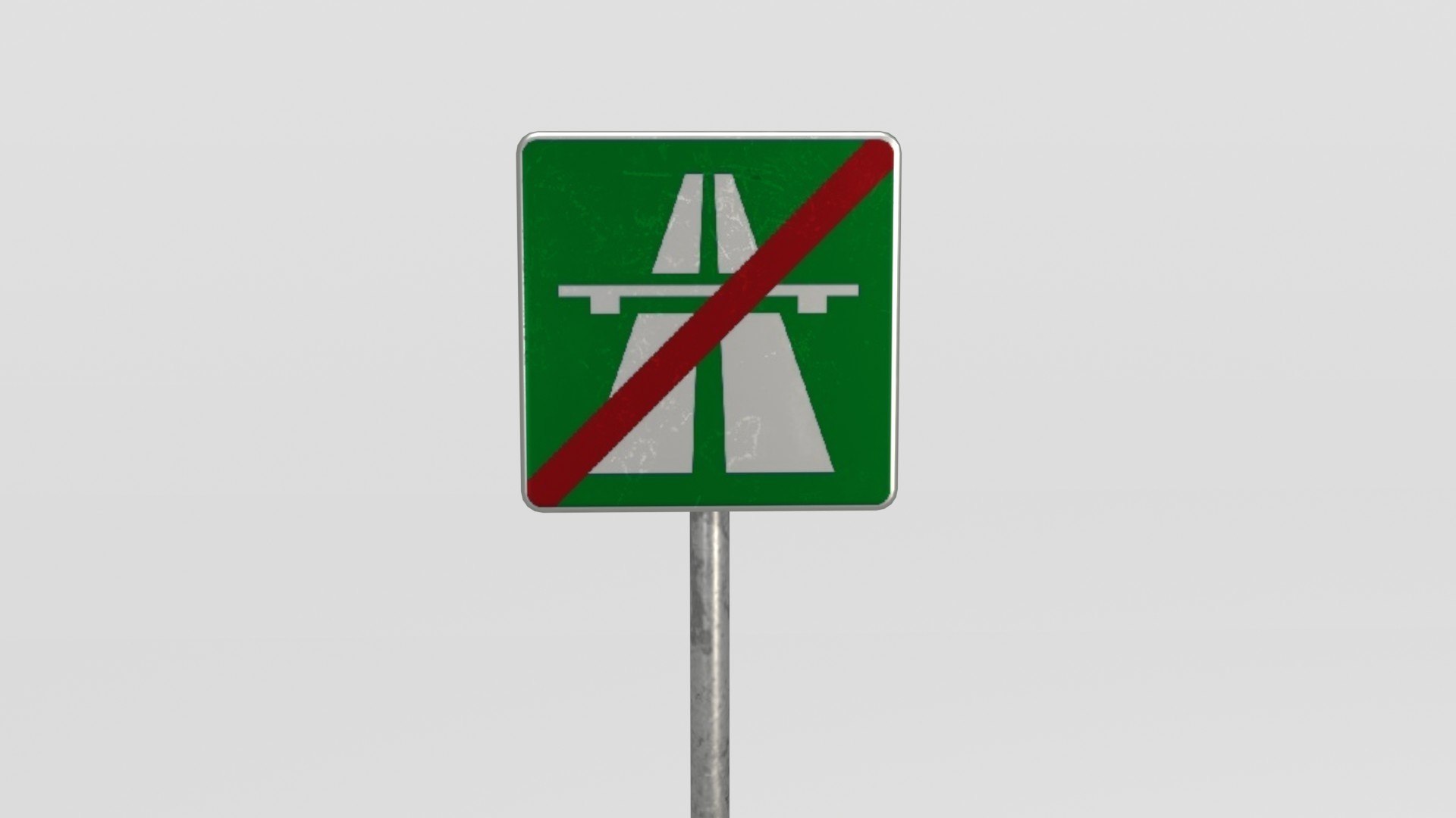 Traffic Sign End Of Highway 2 3D - TurboSquid 2144309