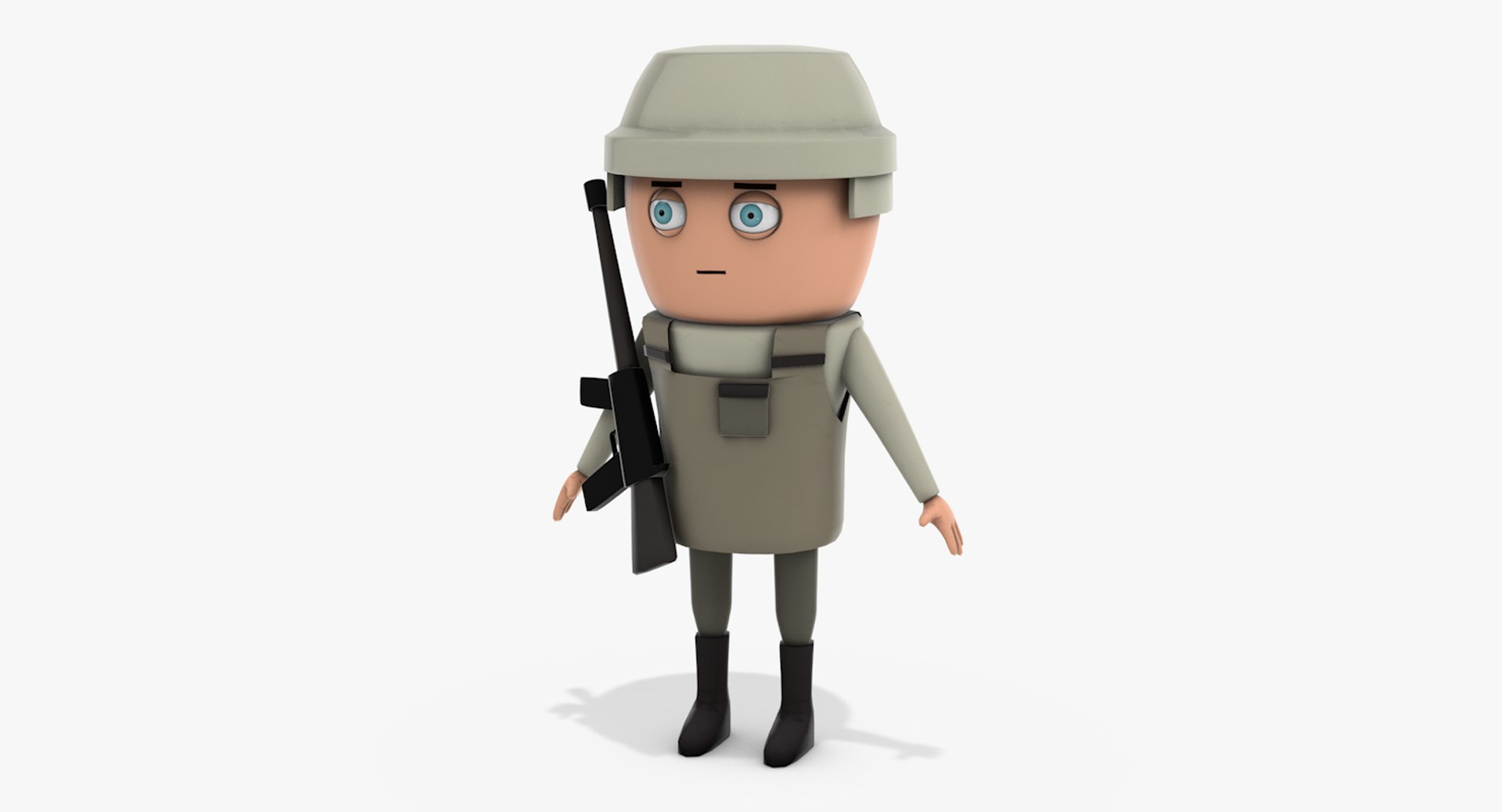3D cartoon soldier - TurboSquid 1154211
