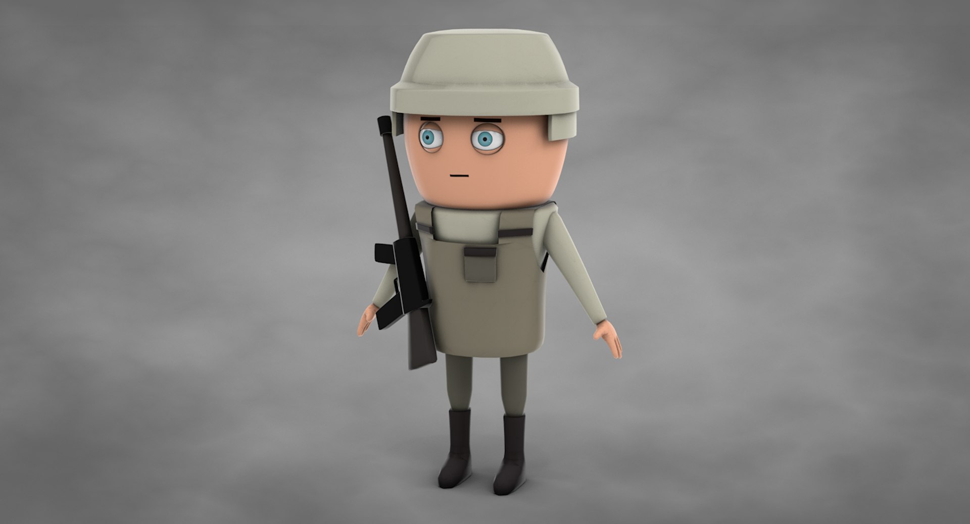 3D cartoon soldier - TurboSquid 1154211