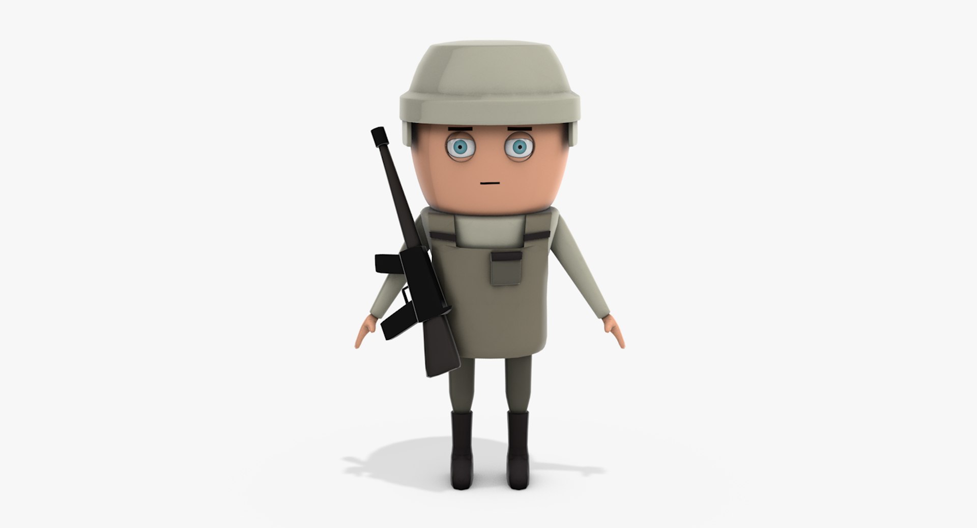 3D cartoon soldier - TurboSquid 1154211