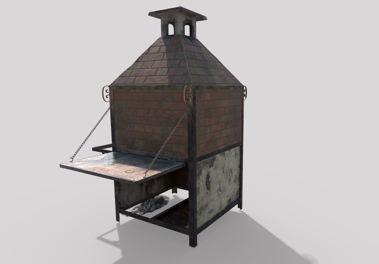 3D Old Barbecue - TurboSquid 2081035