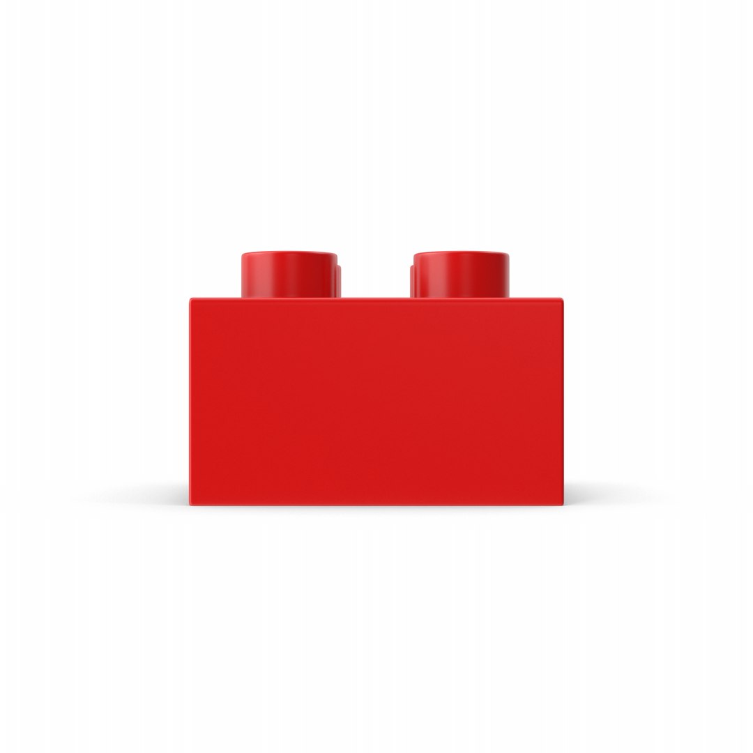 3D Red Brick Toy 2x2 Model - TurboSquid 2185551