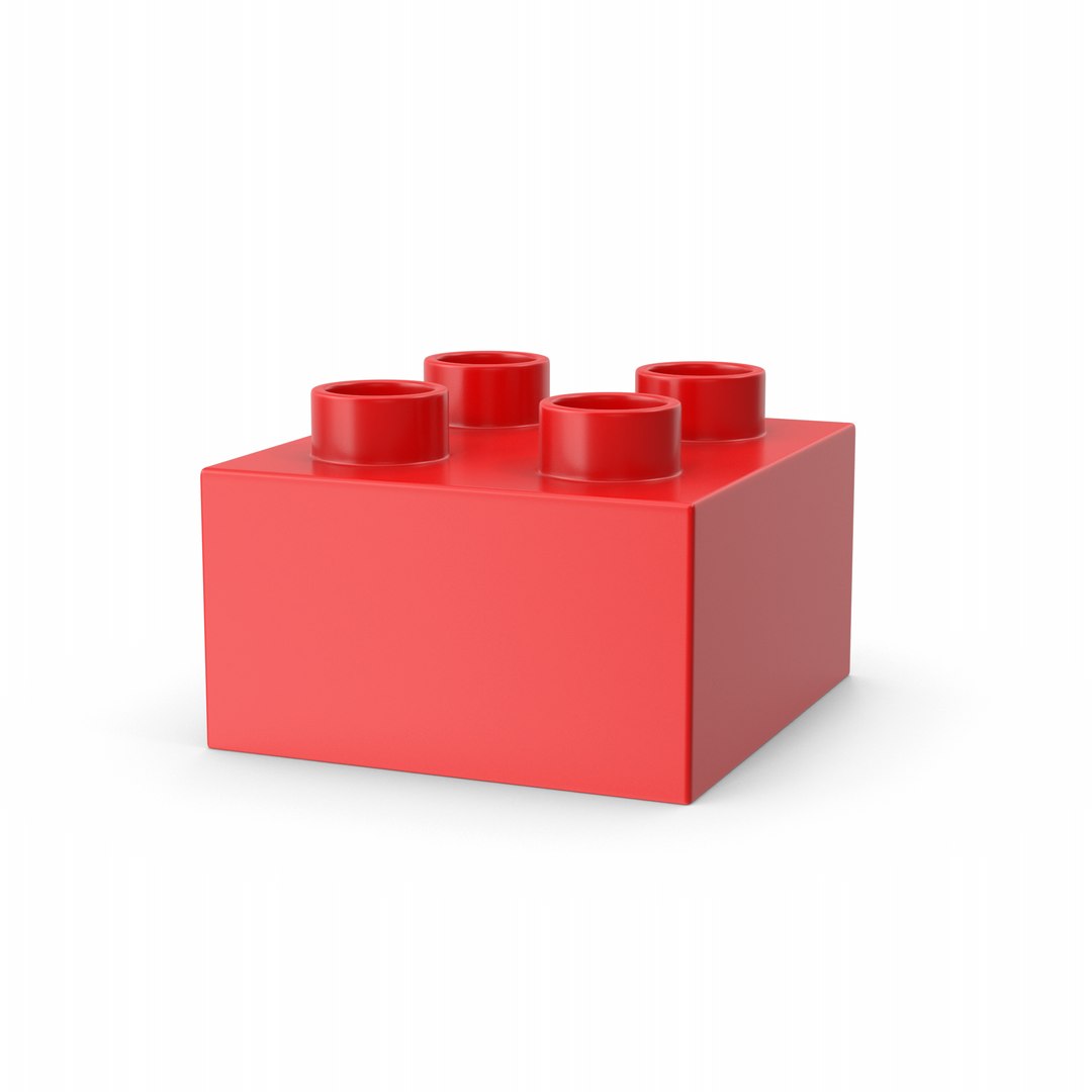 3D Red Brick Toy 2x2 Model - TurboSquid 2185551