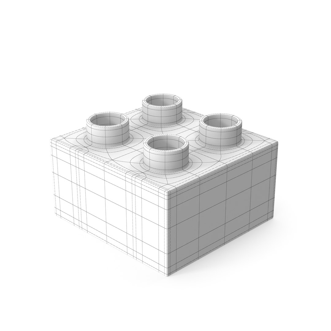 3D Red Brick Toy 2x2 Model - TurboSquid 2185551