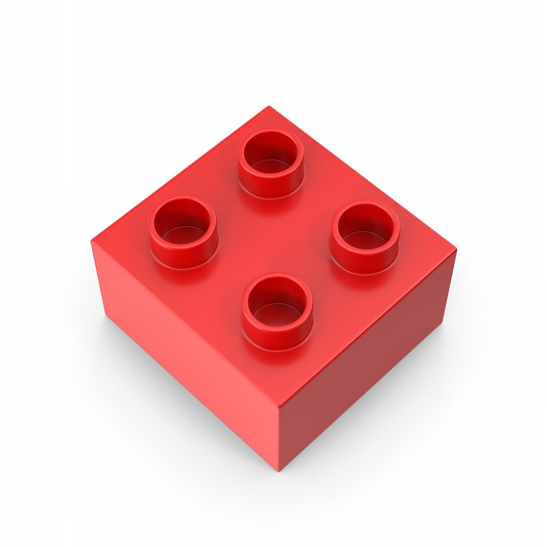 3D Red Brick Toy 2x2 Model - TurboSquid 2185551