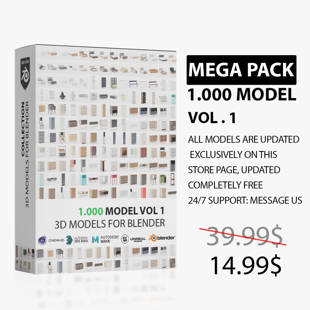 Mega Pack 1000 Interior Models Vol 1 Model - TurboSquid 2208207