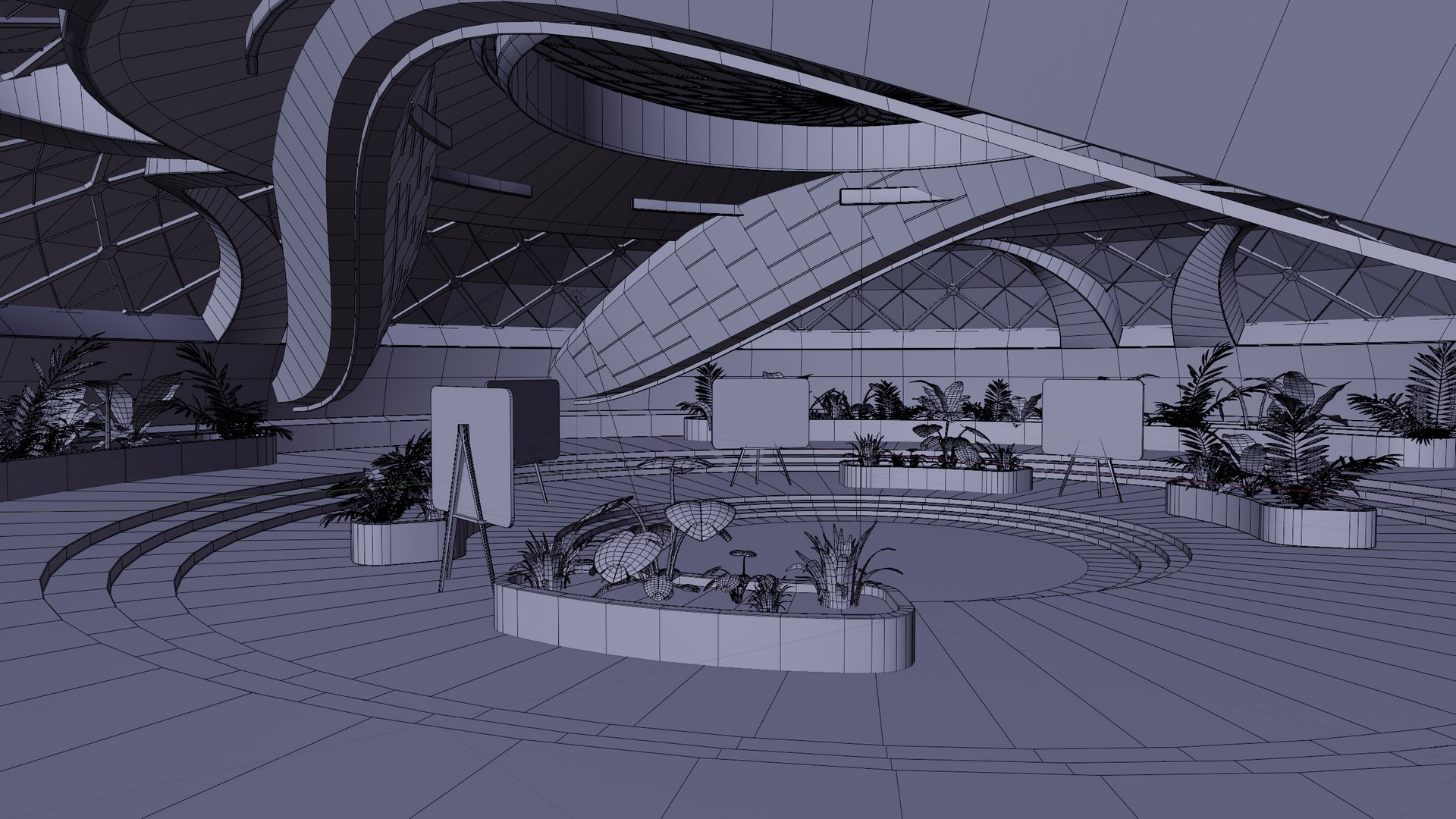 Sci Fi Exhibition Hall Interior Model - TurboSquid 2042587