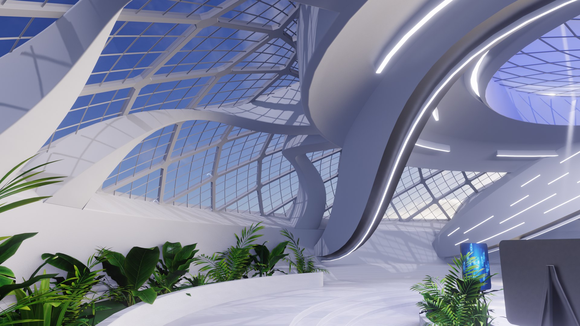 Sci Fi Exhibition Hall Interior Model - TurboSquid 2042587